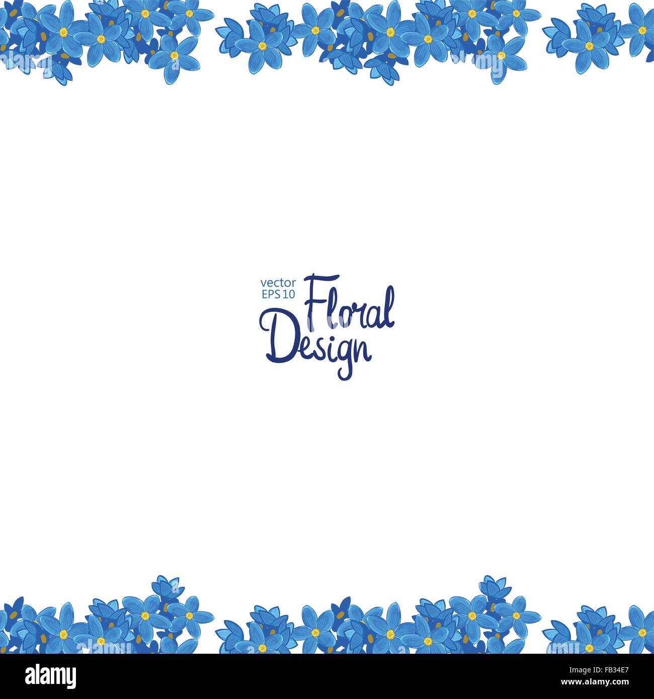 Vector border with forget-me-not flowers Stock Vector Image & Art - Alamy