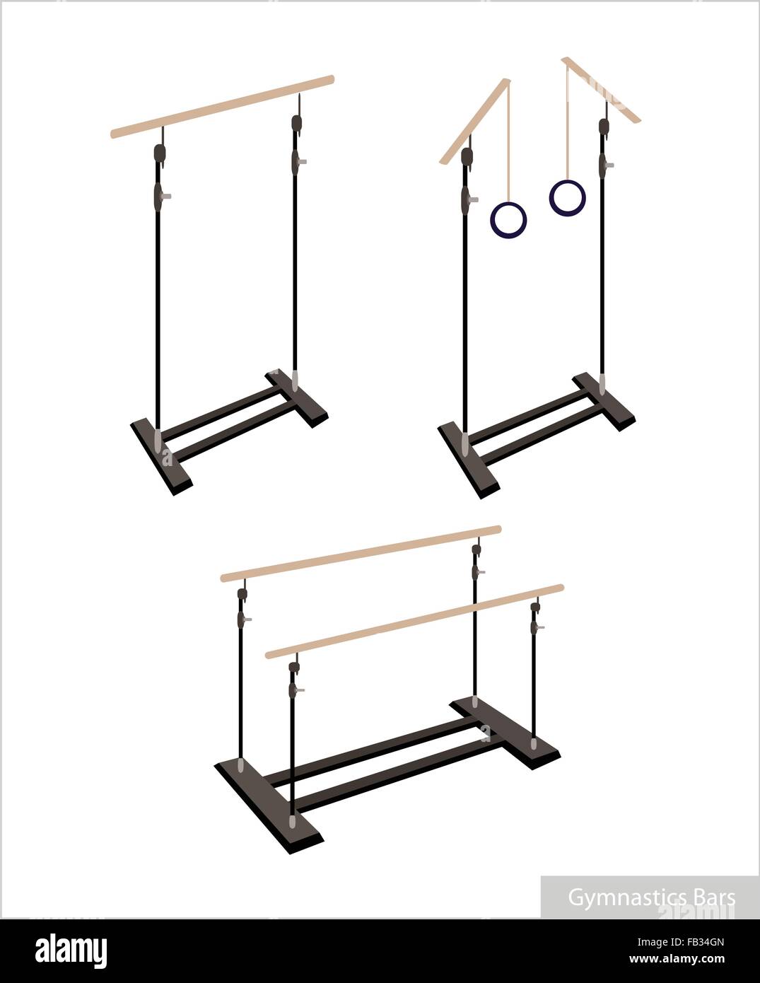 Gymnastics parallel bars exercise vector hi-res stock photography and ...