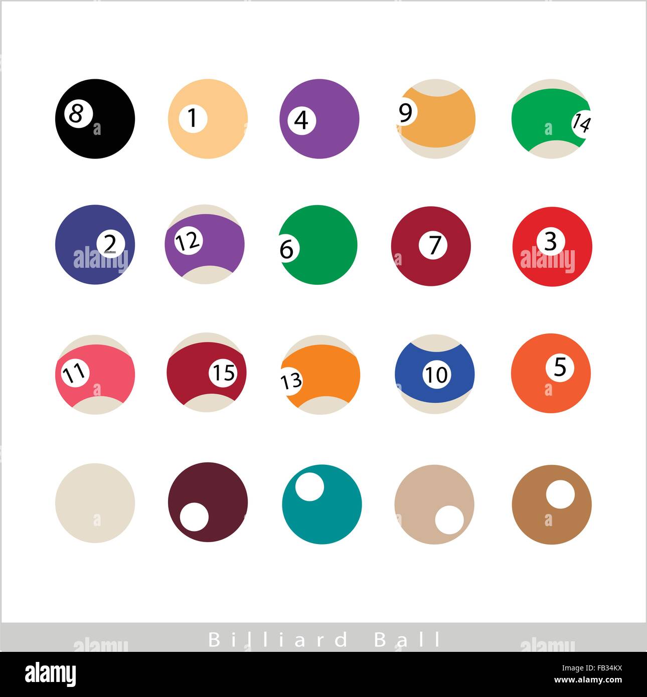 Sports and Fitness symbol, Illustration Collection of Billiard Balls ...