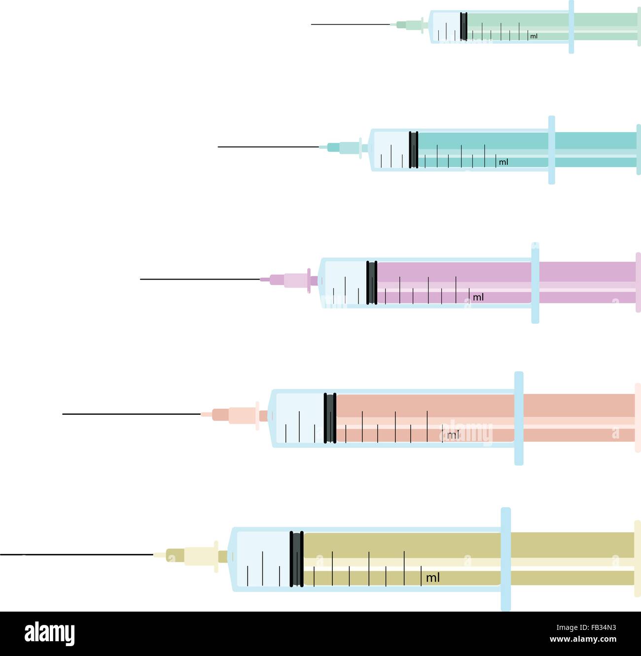 Medical Concept, Illustration Collection of Assorted Medical Syringe or ...