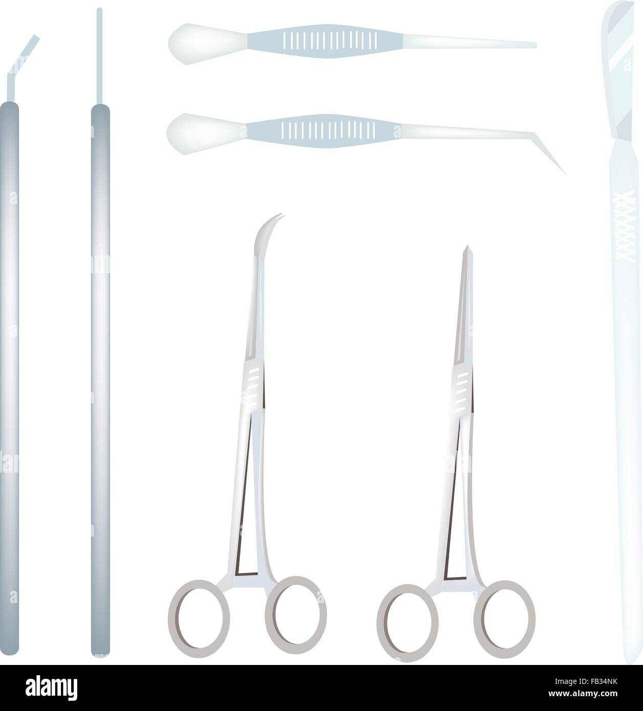 Medical Concept, Illustration Set of Surgical Instruments and Tools ...