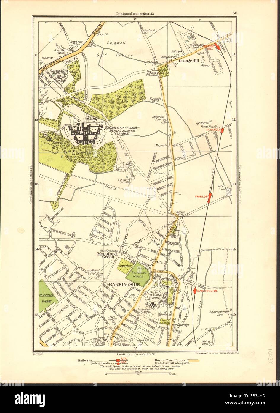 LONDON: Barkingside, Grange Hill, Mossford Green, Fairlop, 1937 vintage ...