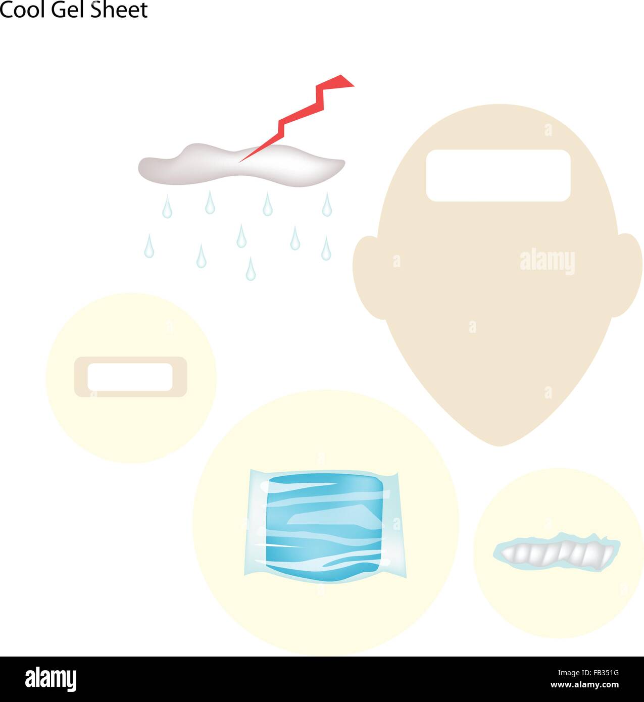 Medical Concept, Illustration of Patient with Cool Gel Sheet or Cooling ...