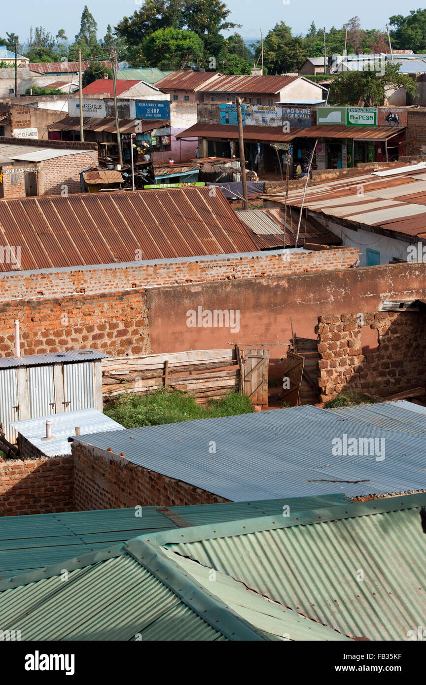 Busy border town of Bumala in Kenya, near the border with Uganda Stock ...