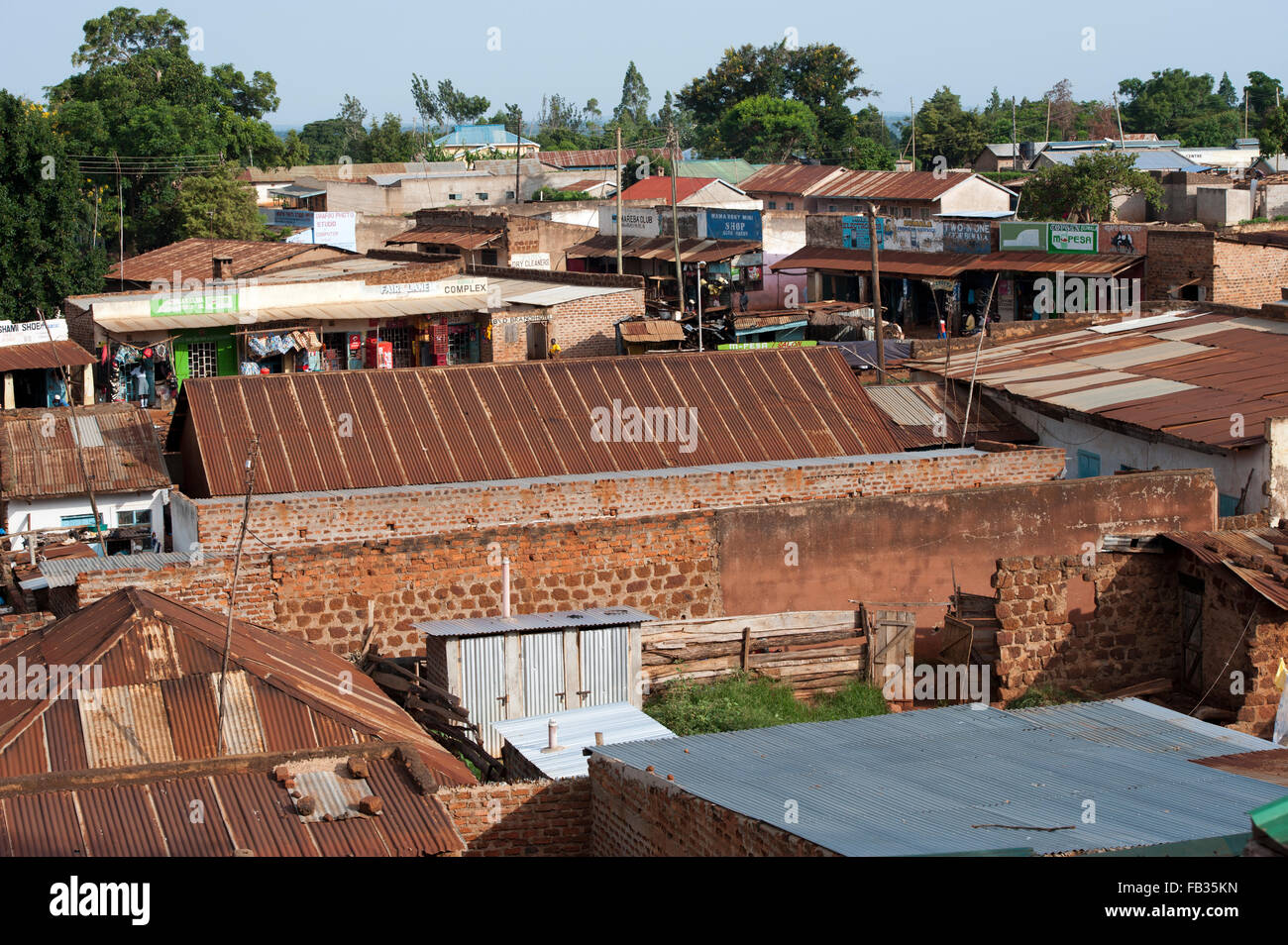 Busy border town of Bumala in Kenya, near the border with Uganda Stock ...