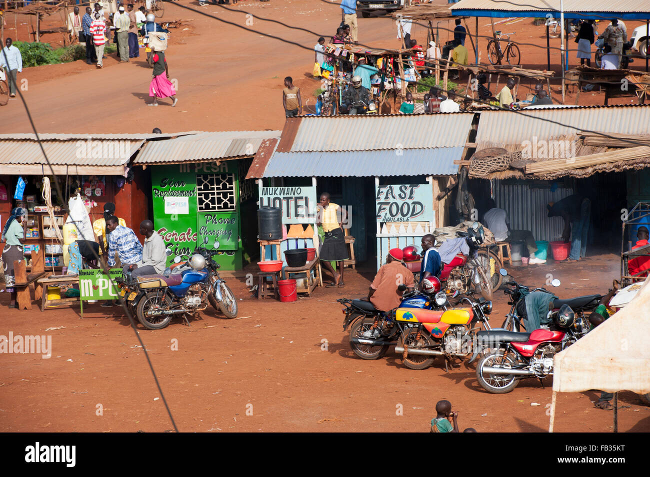 Busy border town of Bumala in Kenya, near the border with Uganda Stock ...