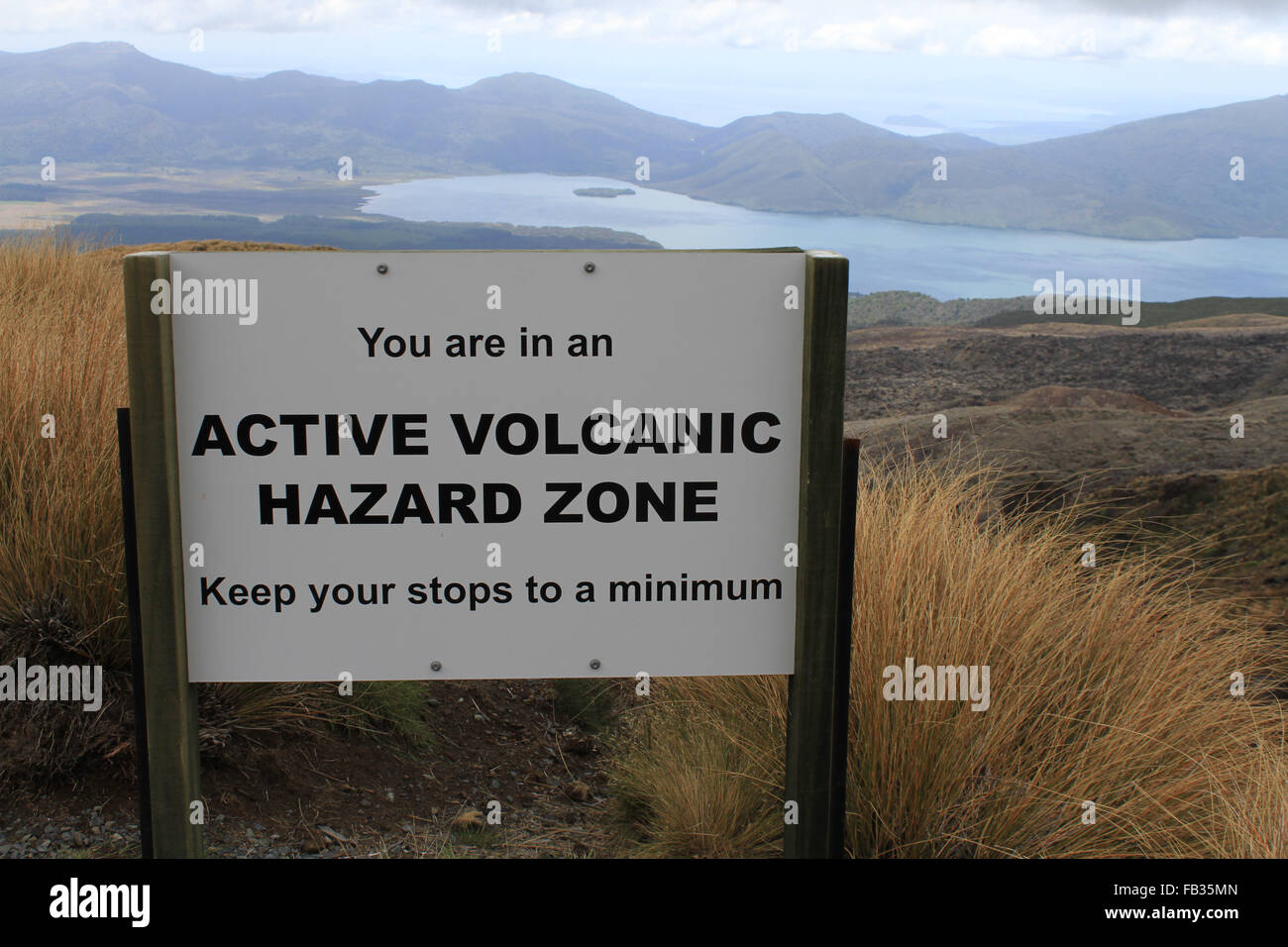 Volcanic hazard zone, Tongariro National Park, New Zealand Stock Photo ...