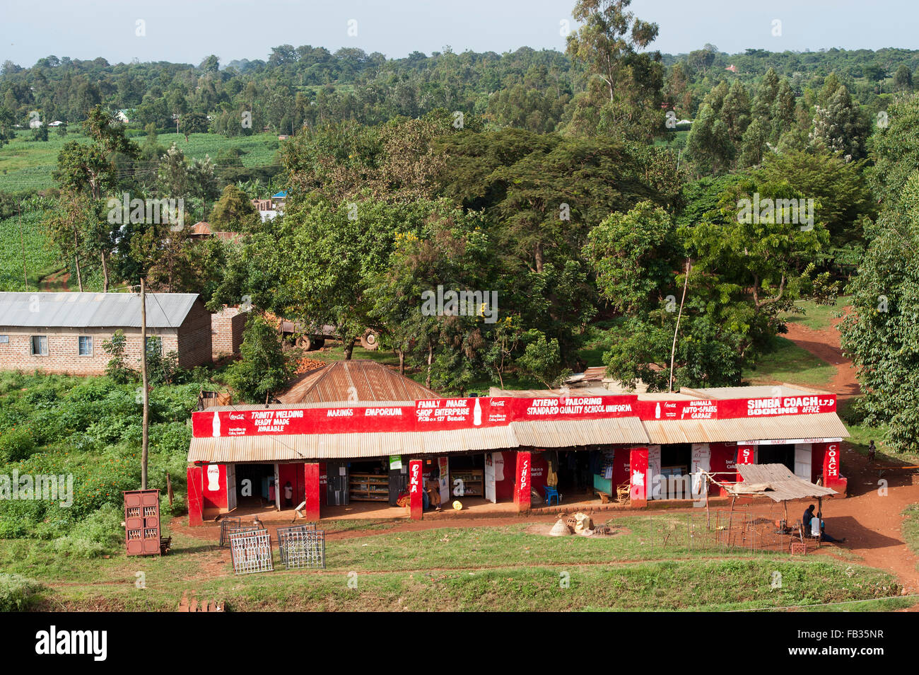Busy border town of Bumala in Kenya, near the border with Uganda Stock ...