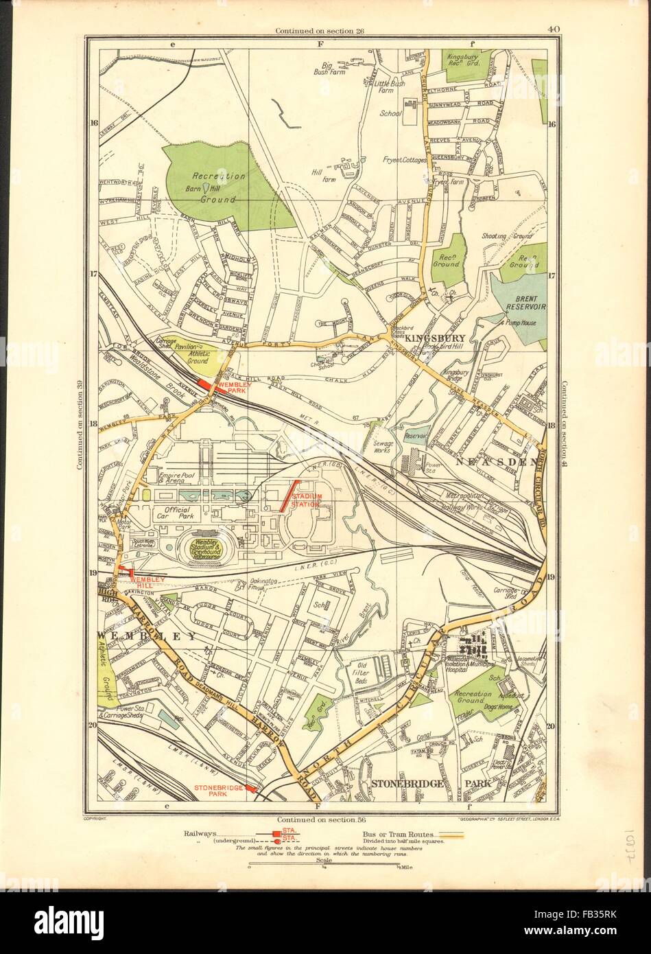 WEMBLEY: Kingsbury, Neasden, Church End, British Empire Exhibition ...