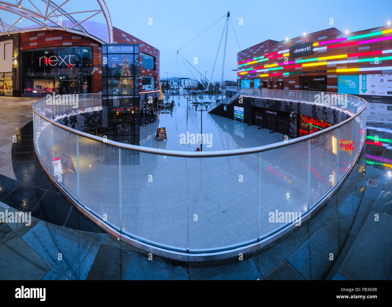 The new Friars Walk shopping area in the center of Newport CIty, Wales ...