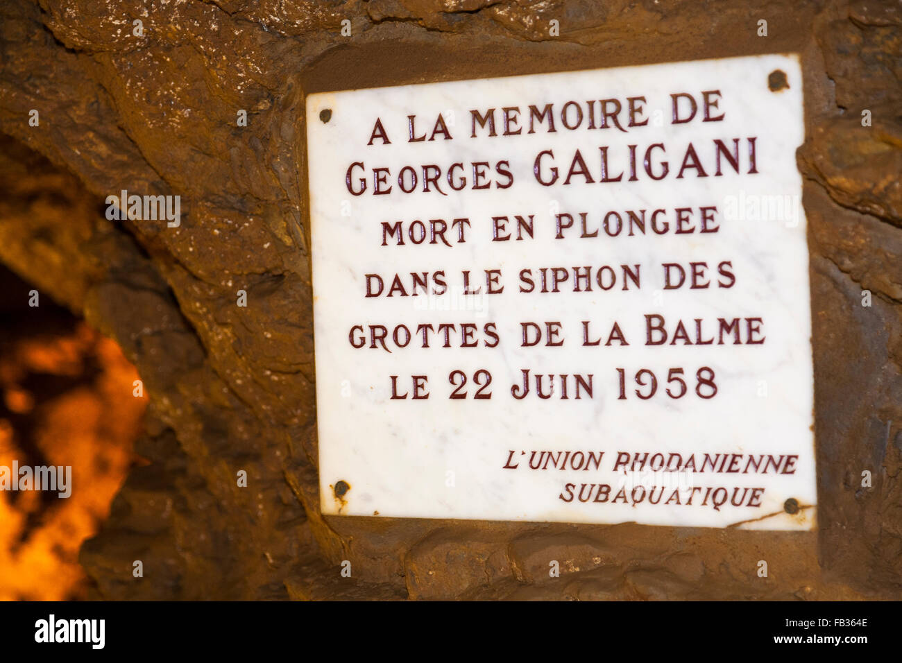 Memorial plaque to a pot holer / diver who died in a syphon in Caves of ...