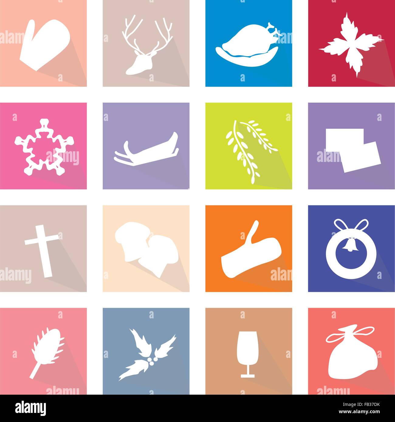 Illustration Set of 16 Xmas Icons for Christmas Celebration Stock ...
