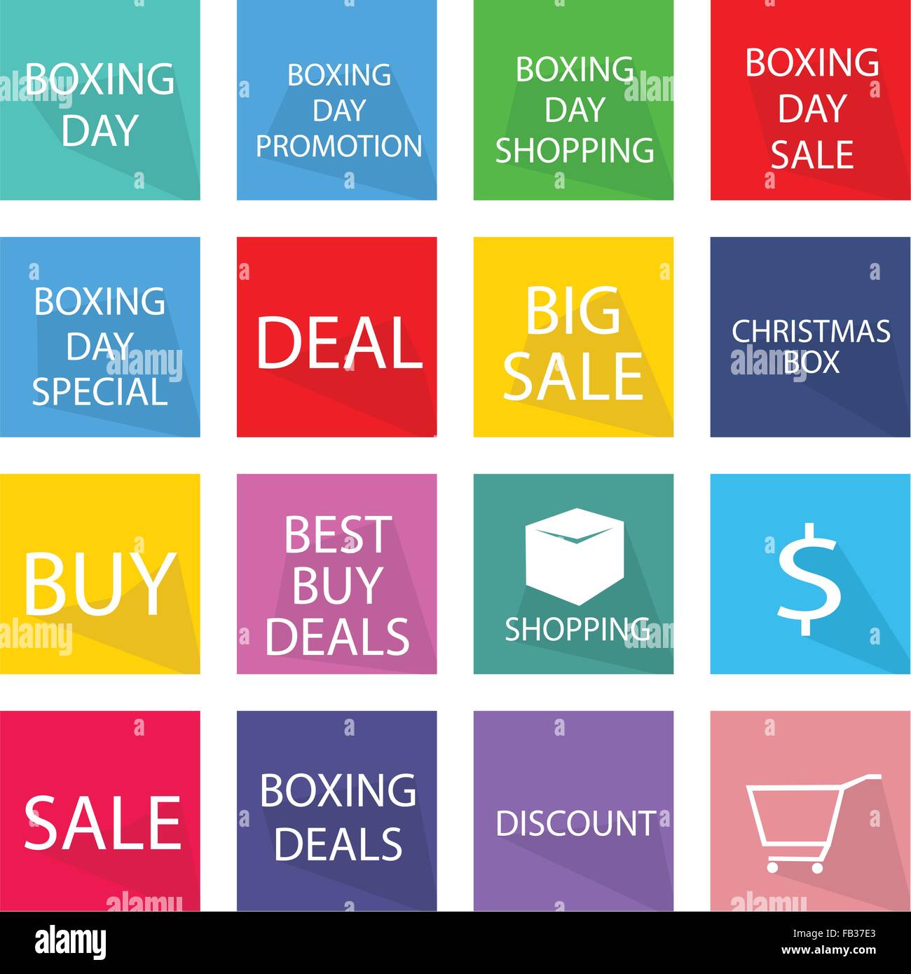 Illustration Set of Boxing Day Shopping Label for Start Christmas ...