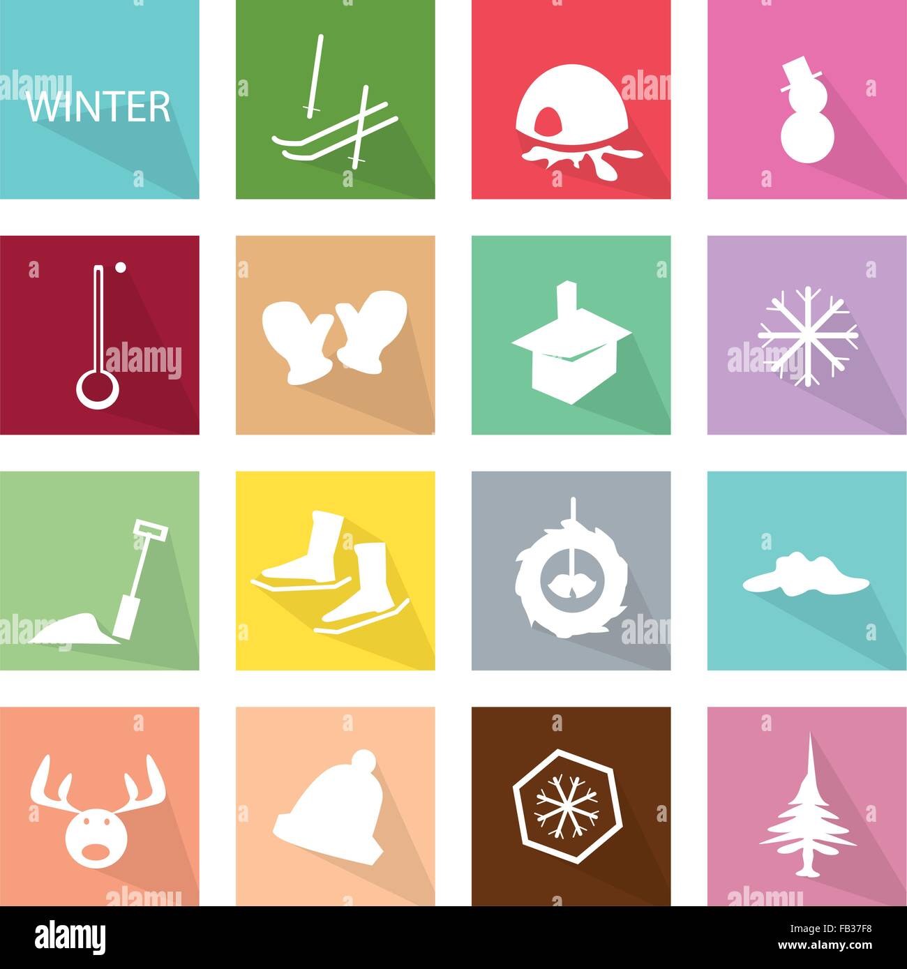 Illustration Collection of Winter Stickers and Labels, The Coldest ...