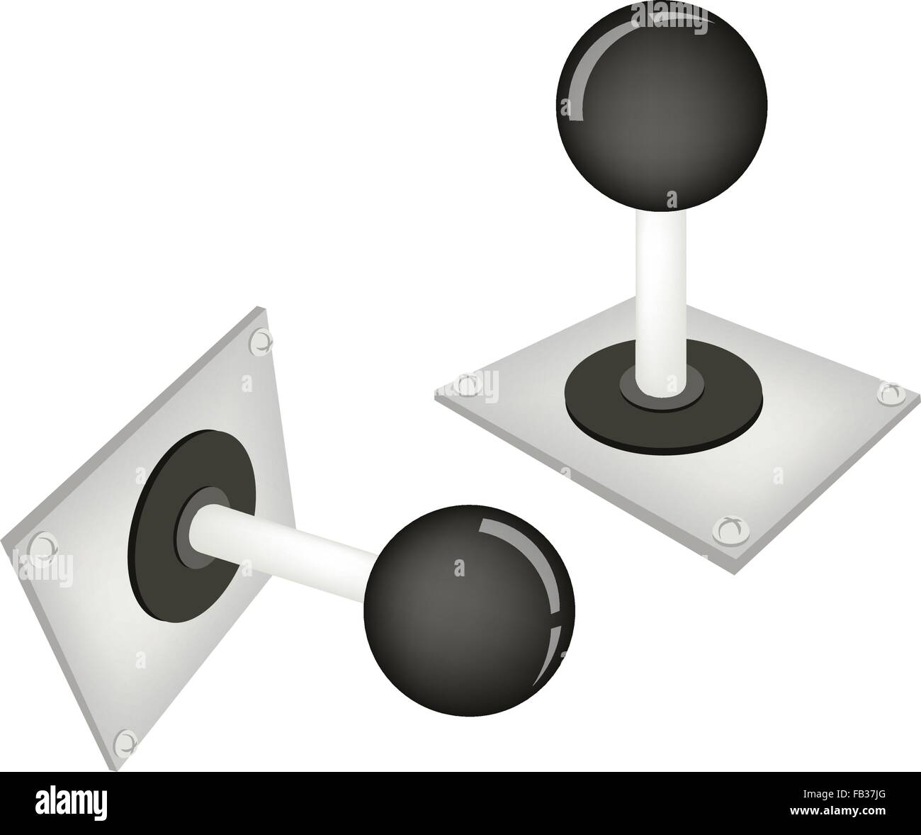 Computer and Technology, Illustration of Two Joystick or Control Column ...