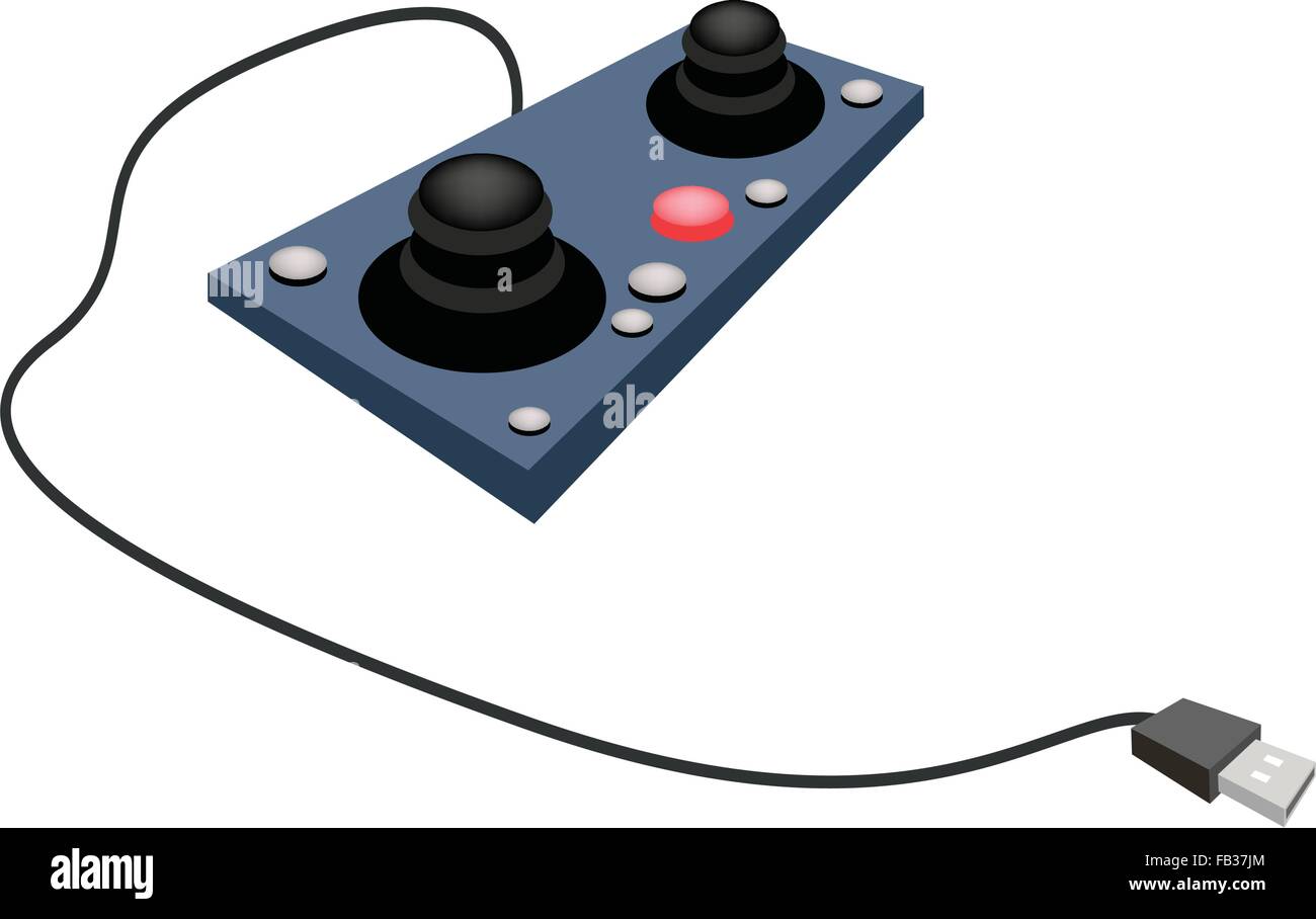 Computer and Technology, Illustration of Two Joystick or Control Column ...