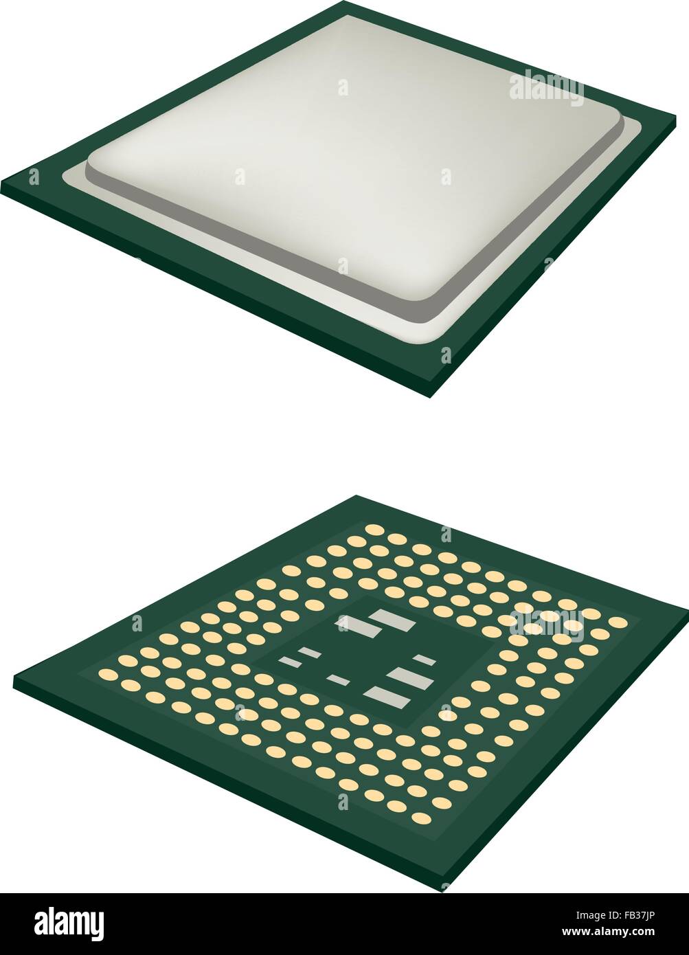 Computer and Technology, Illustration of Computer CPU Chip or CPU ...