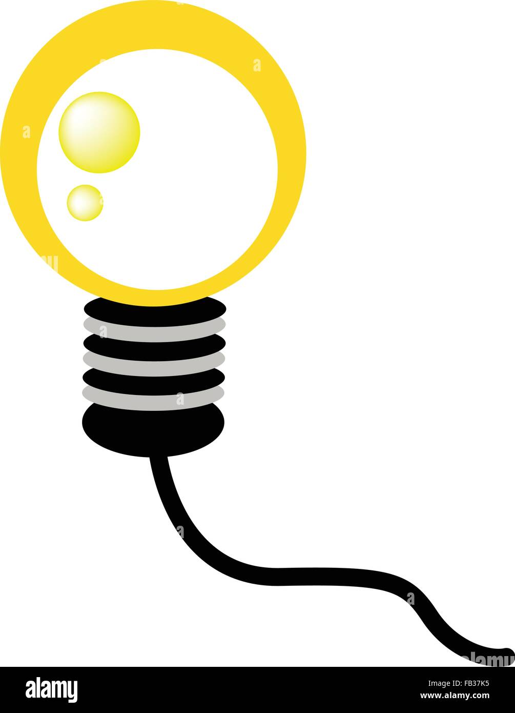 Illustration of Glowing Yellow Electric Light Lulb, Inspiration Concept ...