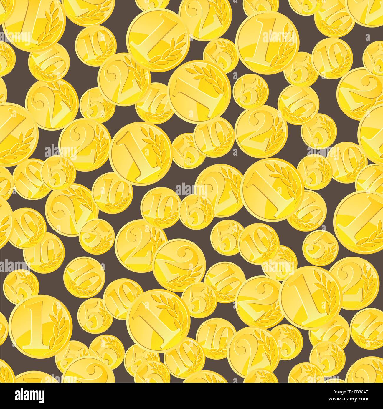 Seamless pattern with golden coins. EPS8 vector illustration Stock ...