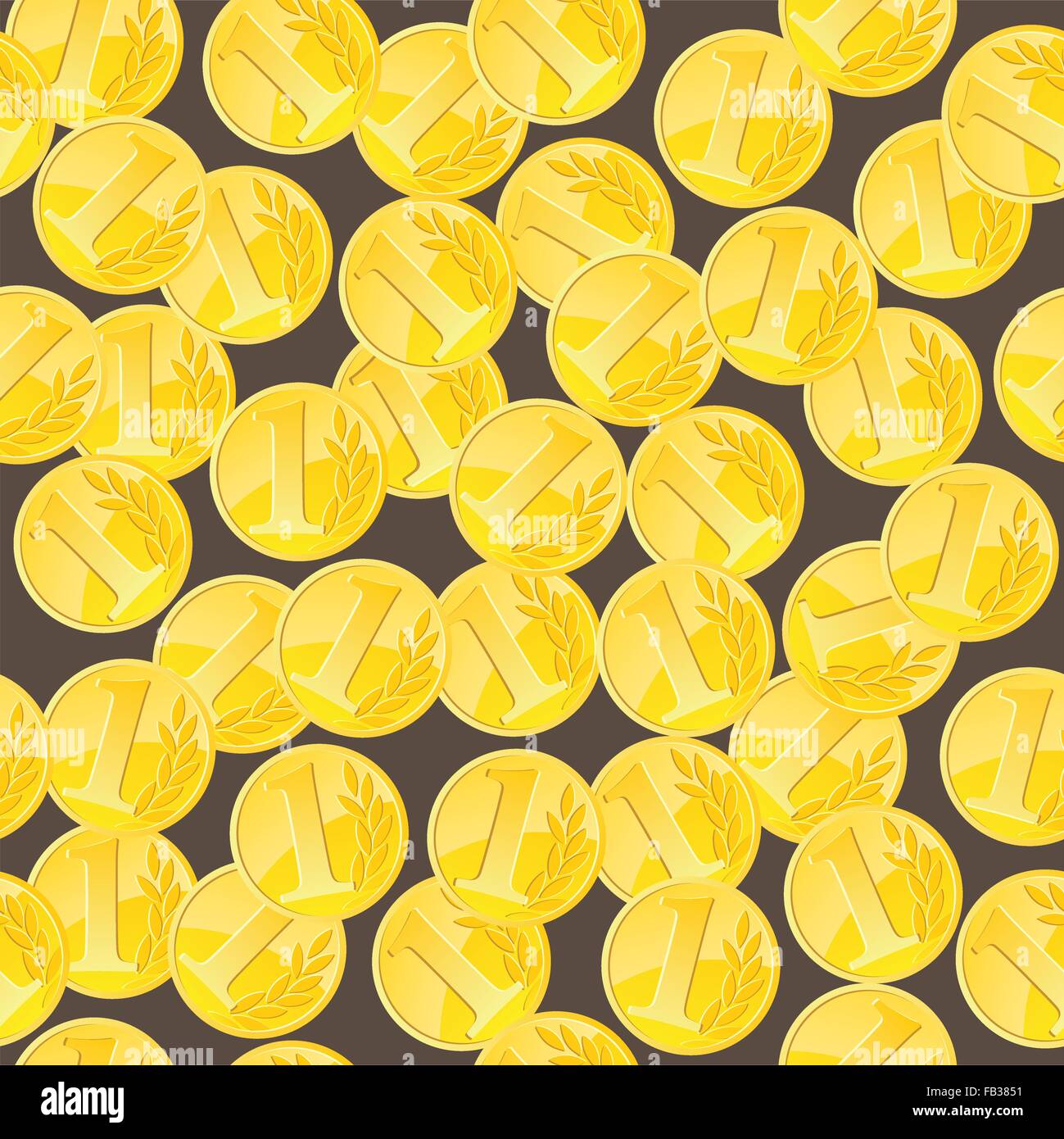 Seamless pattern with golden coins. EPS8 vector illustration Stock ...