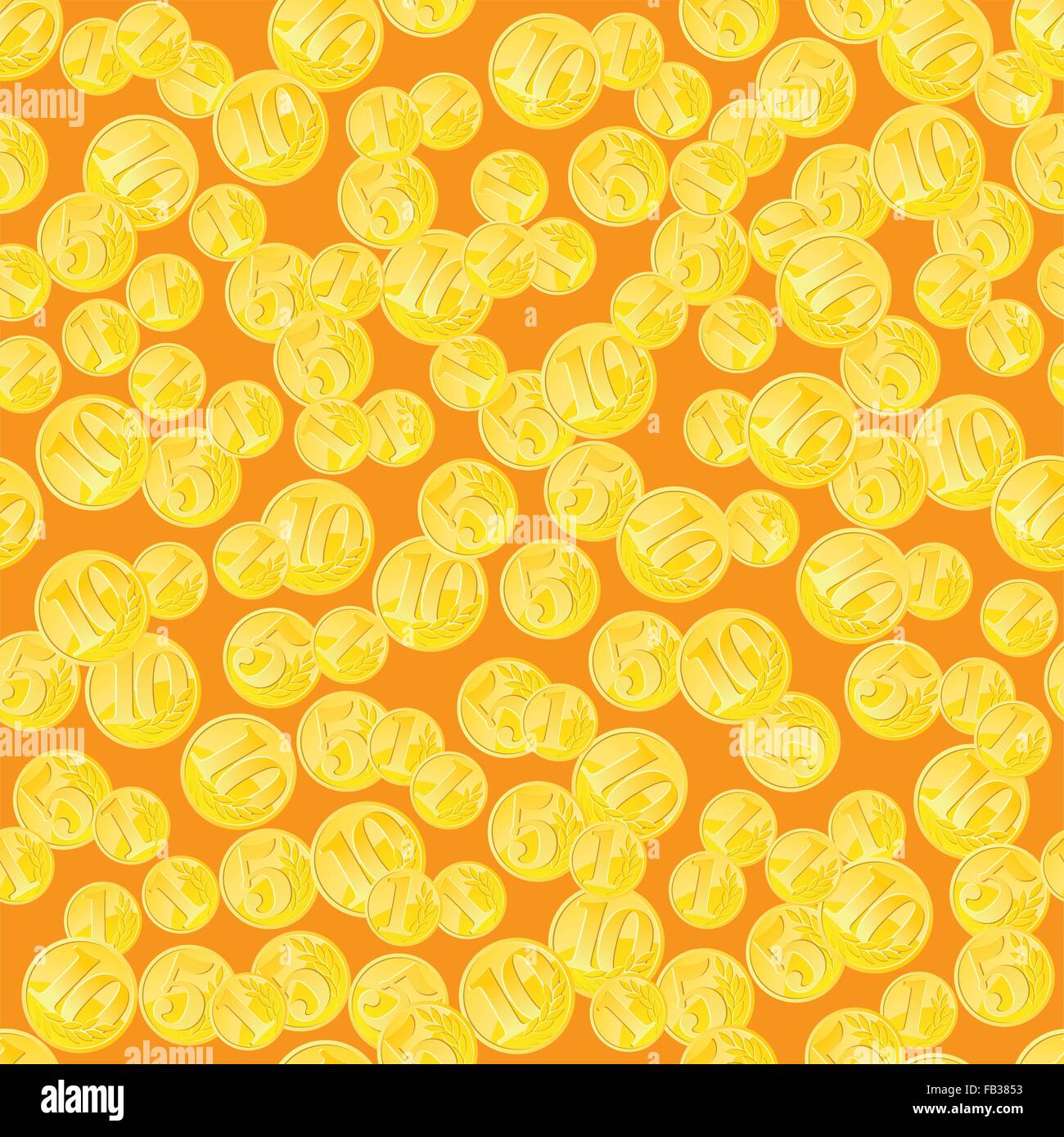 Seamless pattern with golden coins. EPS8 vector illustration Stock ...