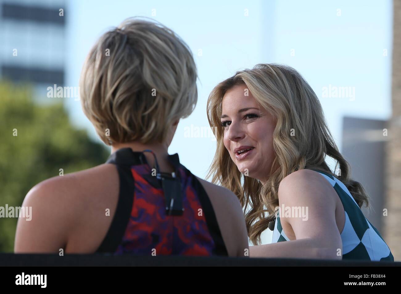 Emily VanCamp seen at Universal studios where she was interviewed by ...