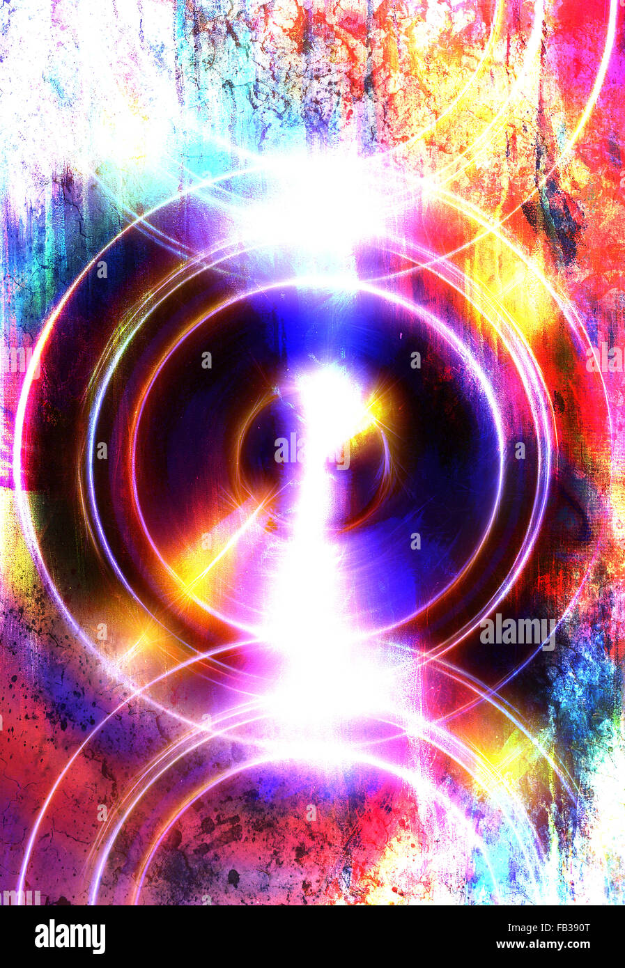 silhouette of music Audio Speaker on abstract background, Light Circle ...