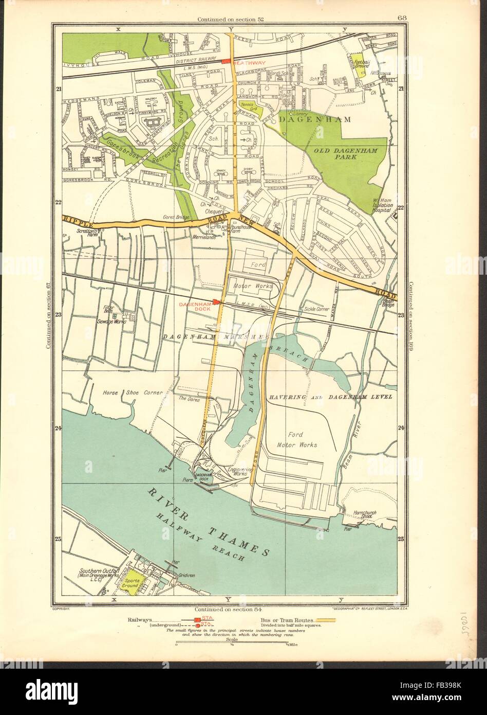 LONDON: Dagenham, Hornchurch, Thamesmead, Dagenham Dock, 1937 vintage ...