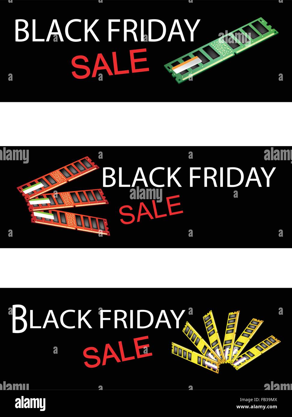 Illustration of Random Access Memory or RAM on Black Friday Shopping ...