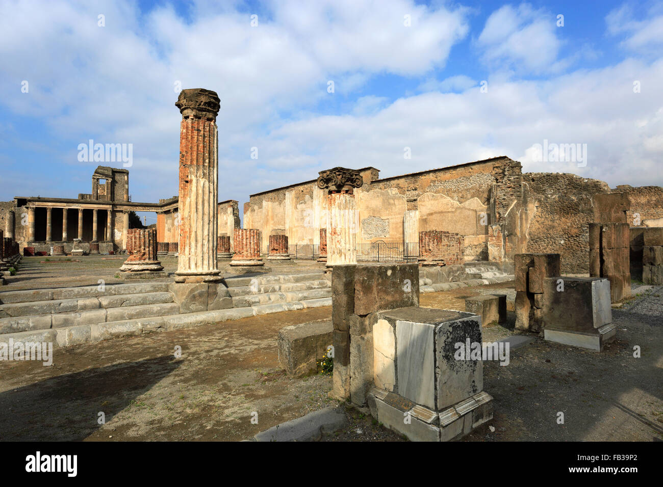 The Temple of Jupiter, Pompeii, the Roman city buried in lava near ...