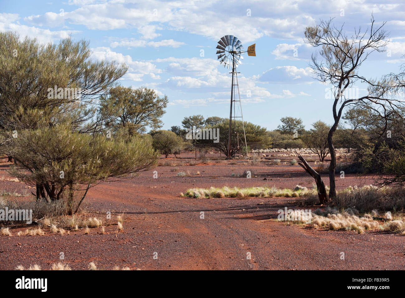 Windmill at Lake Mason outback homestead, Central Midlands Western ...