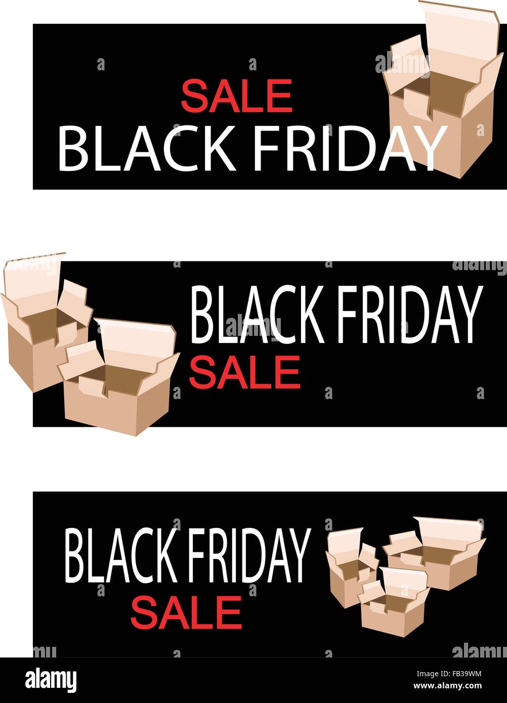 Illustration of Black Friday Special Label with Open and Empty ...