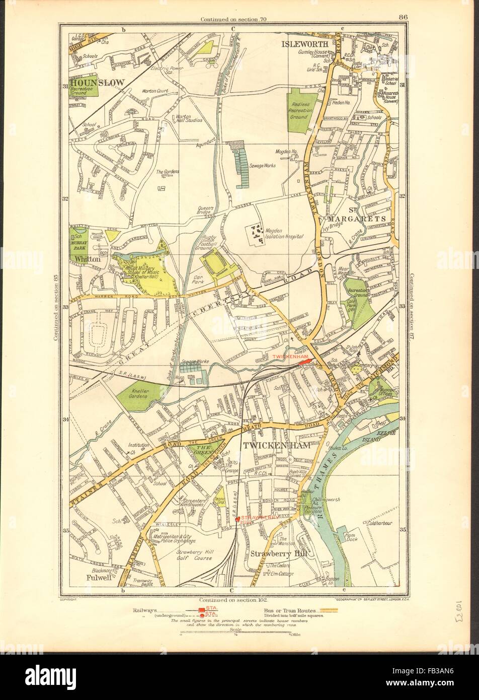 Vintage twickenham map hi-res stock photography and images - Alamy