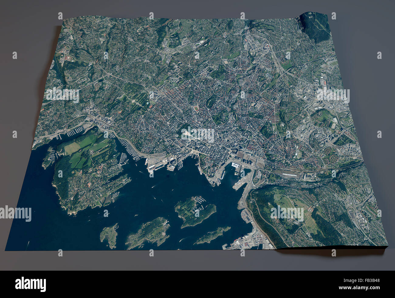 Oslo Map View Oslo, Satellite Image Stock Image E780/1393