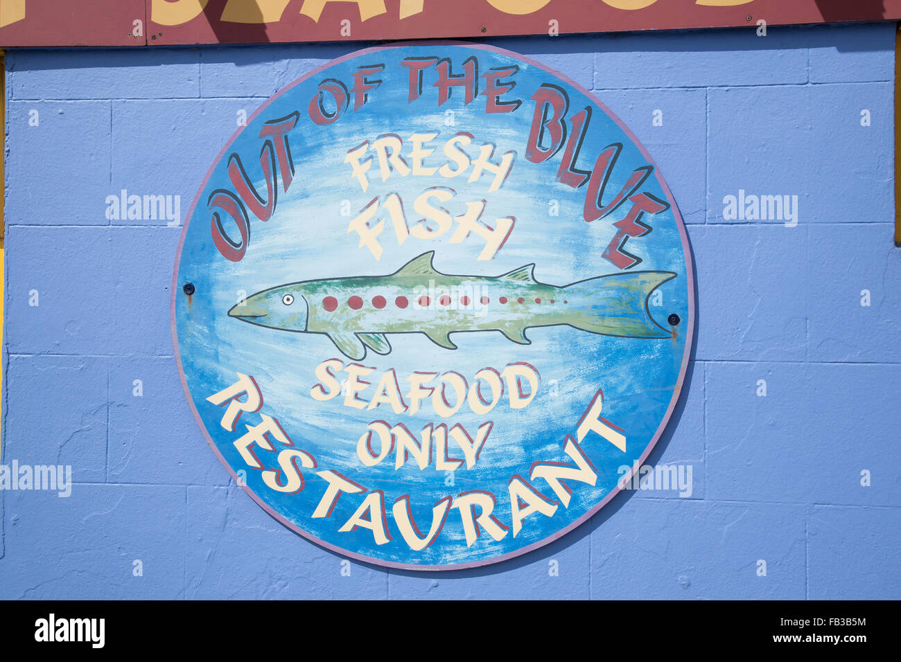 Out of the Blue Seafood Restaurant Sign; Dingle, Ireland Stock Photo ...