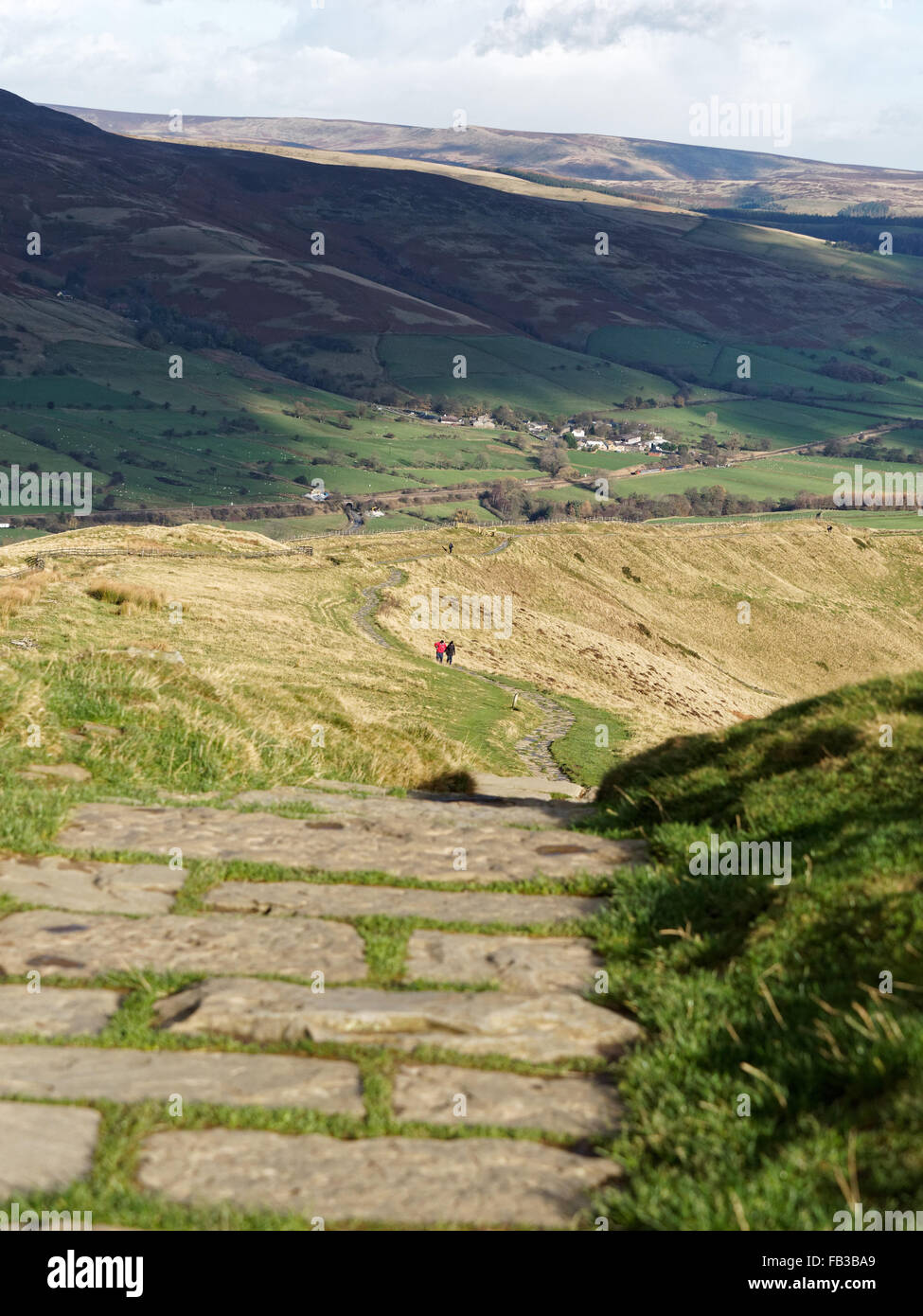Edale Valley from Mam Tor Stock Photo - Alamy