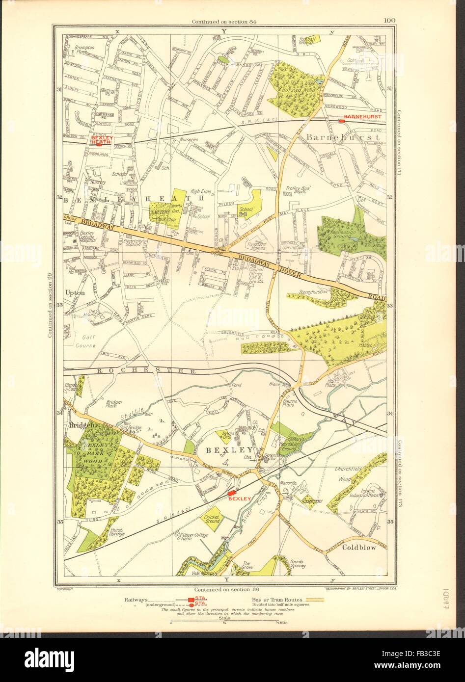 LONDON: Bexley, Bexleyheath, Bridgen, Coldblow, Upton, Barnehurst, 1937 ...