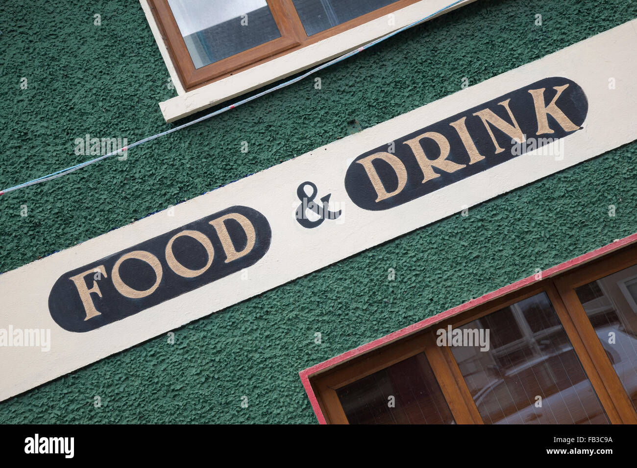 Food and Drink Sign on Diagonal Slant Stock Photo - Alamy