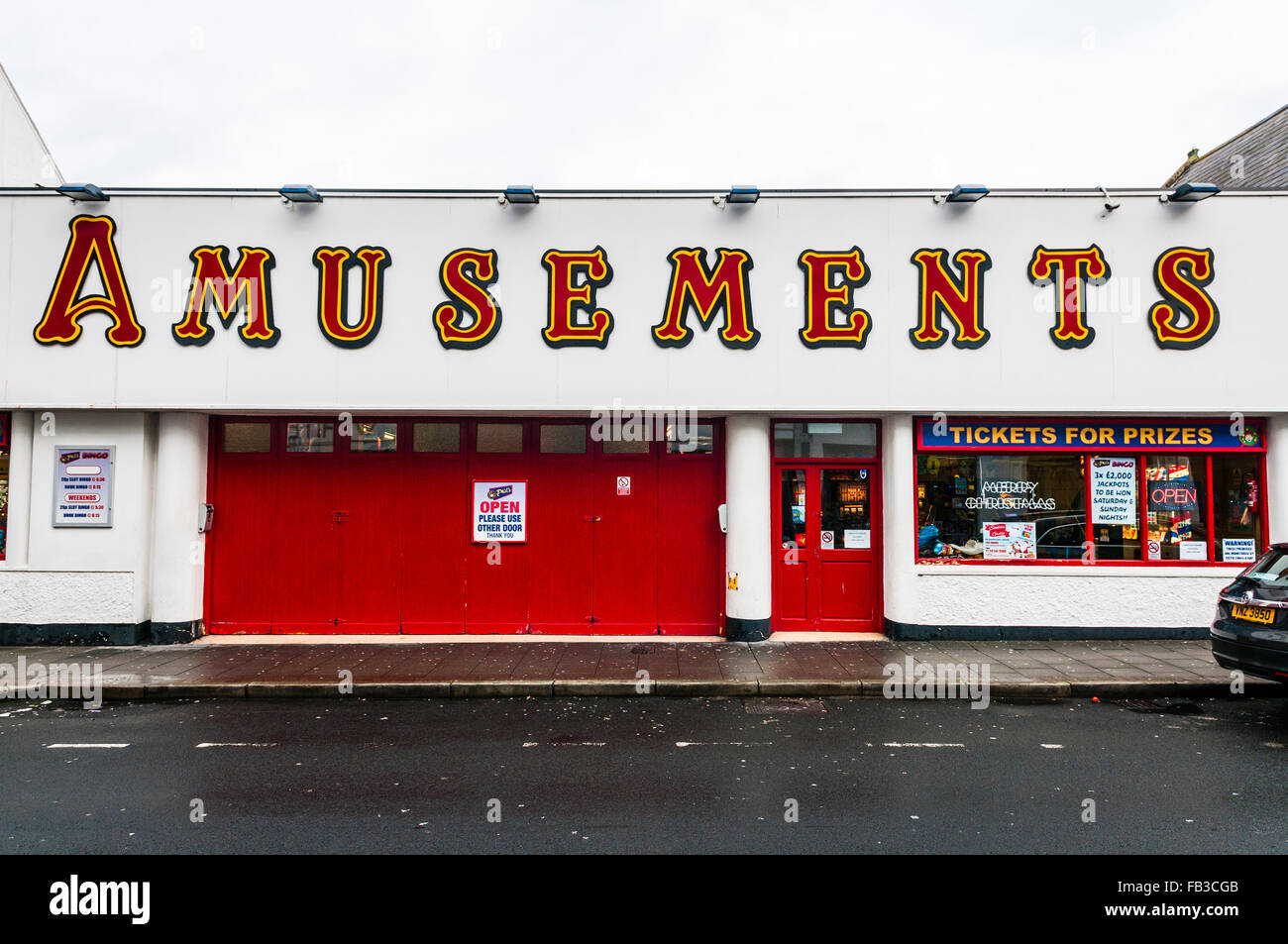 Amusements arcade in Portrush, a seaside town in Northern Ireland Stock ...