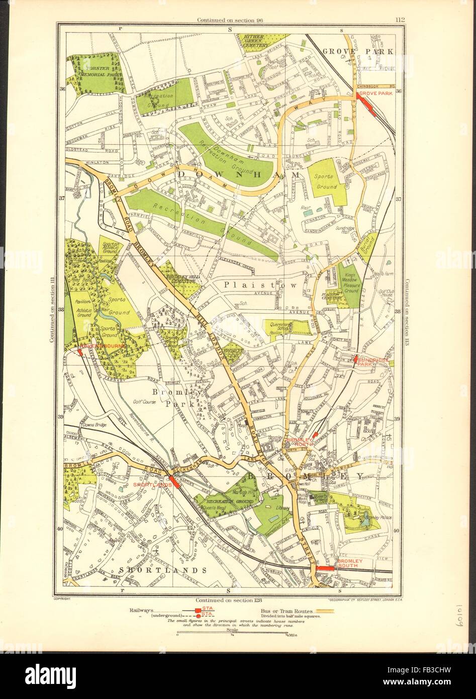 BROMLEY: Downham, Grove Park, Plaistow, Shortlands, Ravensbourne, 1937 ...