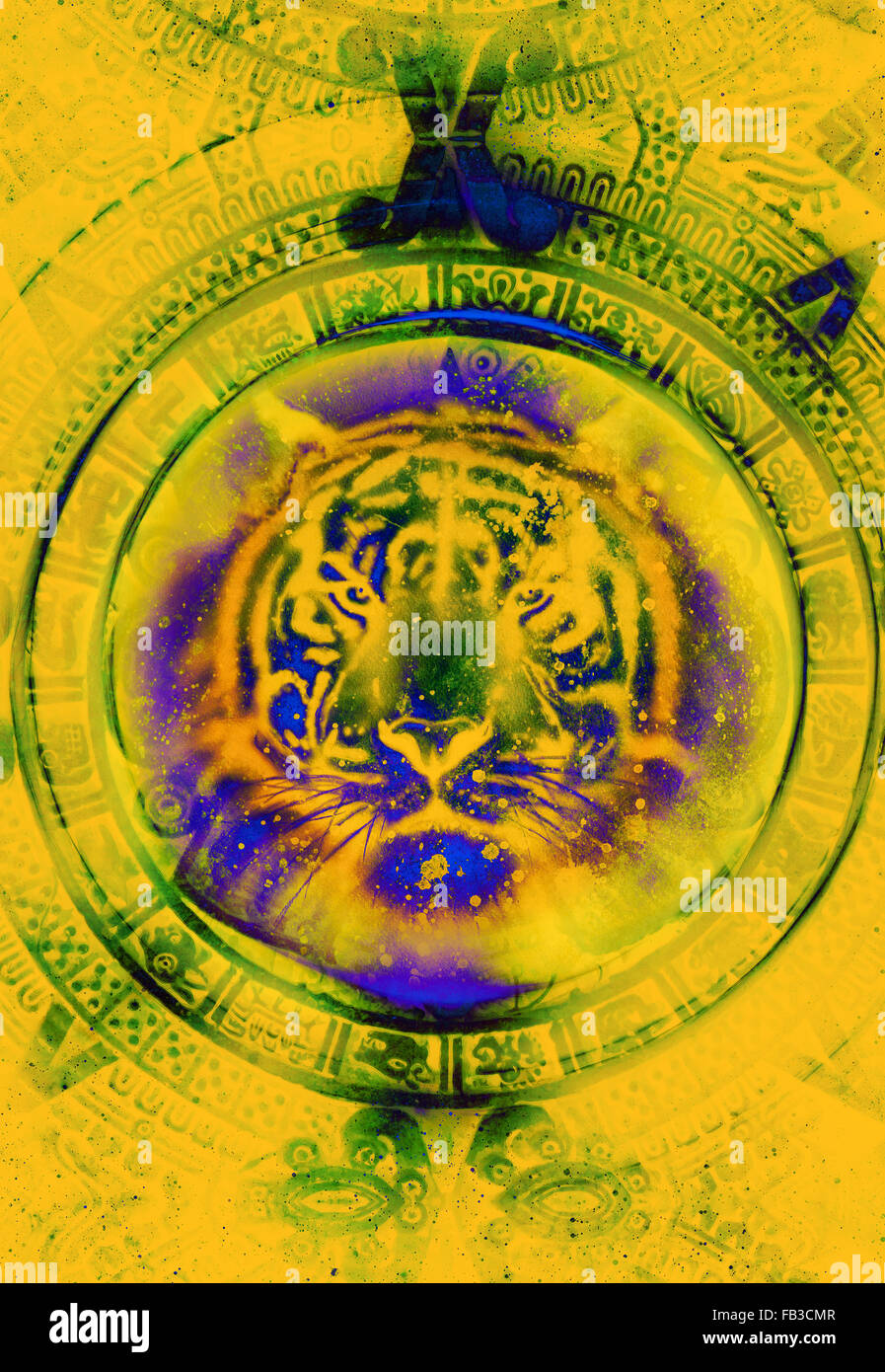 Ancient mayan calendar tiger head hi-res stock photography and images ...