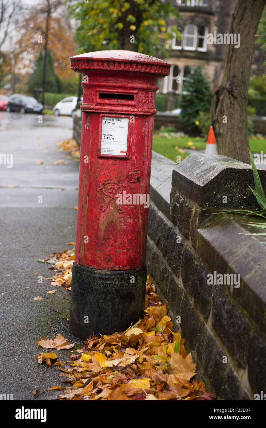 Traditional, British, Victorian, Royal Mail pillar box, Harrogate ...