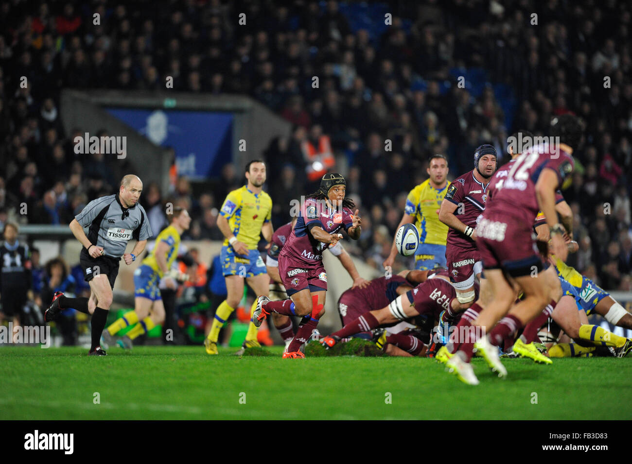 Bordeaux, France. 08th Jan, 2016. Champions Cup Rugby. UBB versus ...