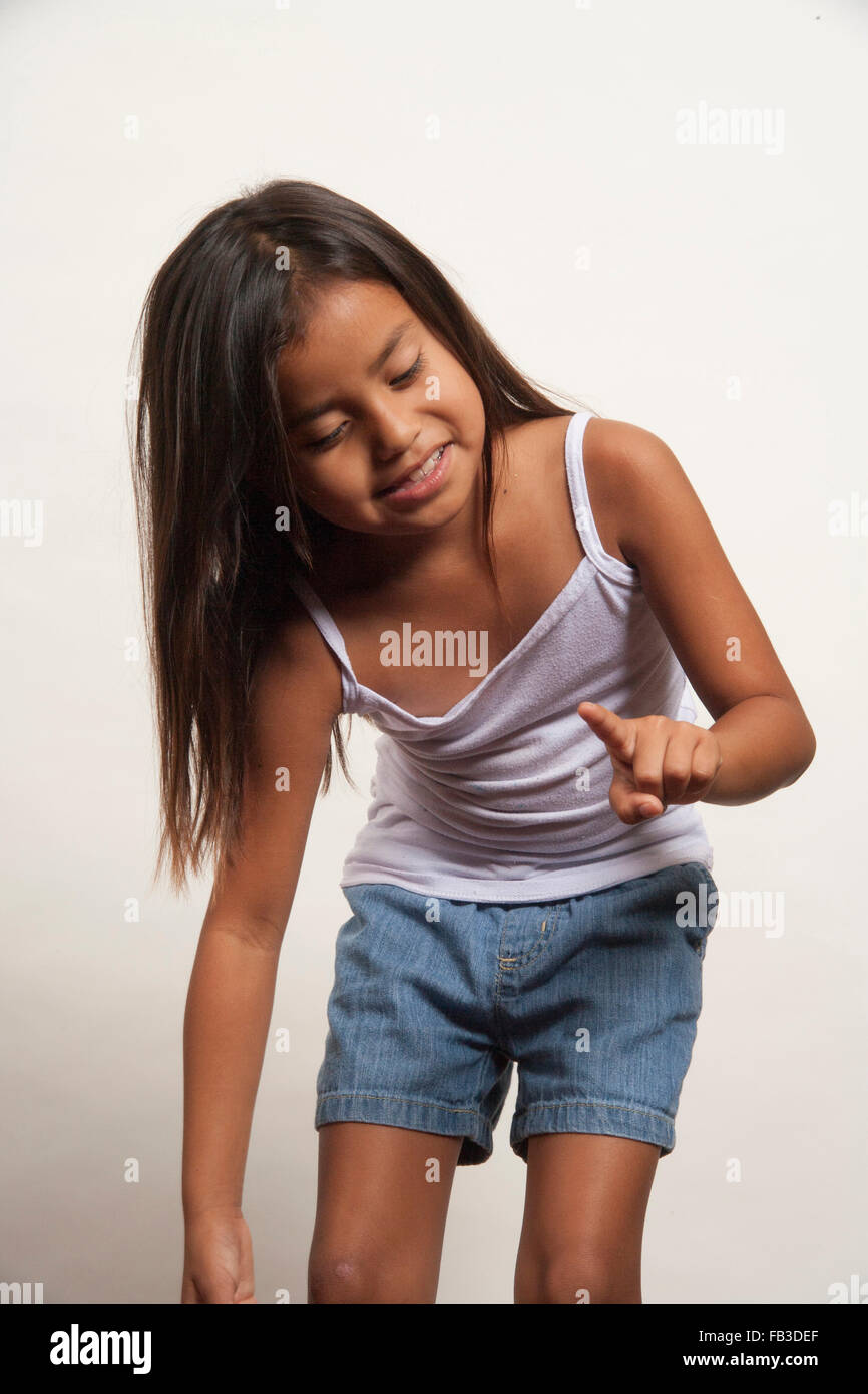A demonstrative Native American girl member of the Acjachemen tribe ...