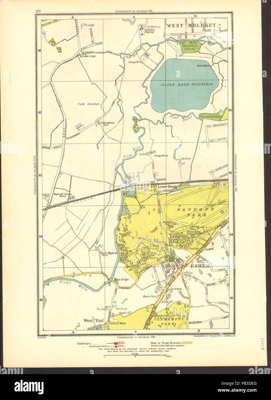 Map of esher hi-res stock photography and images - Alamy