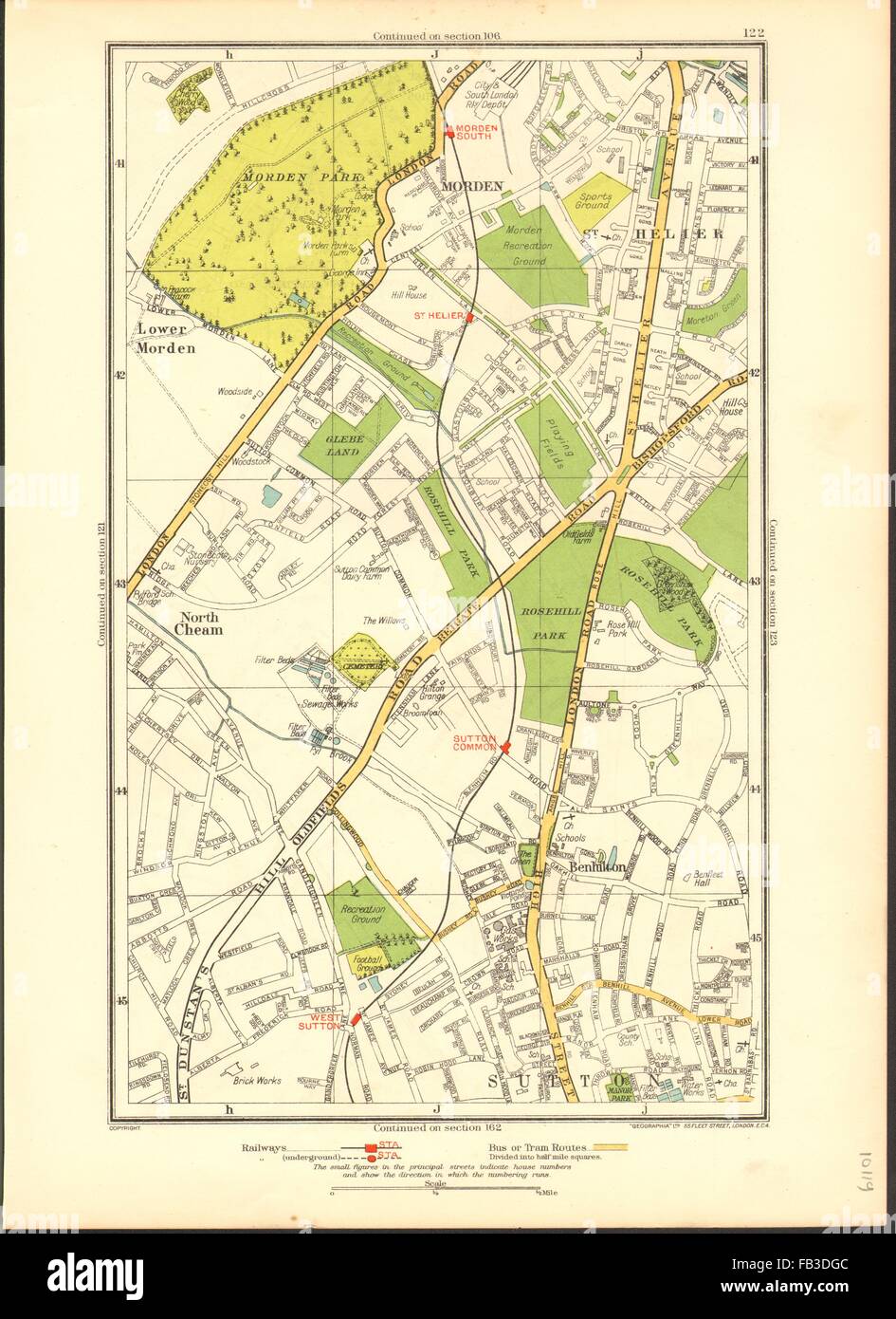 SUTTON: Benhilton, North/Lower Morden Park, Cheam, St Helier; Surrey ...