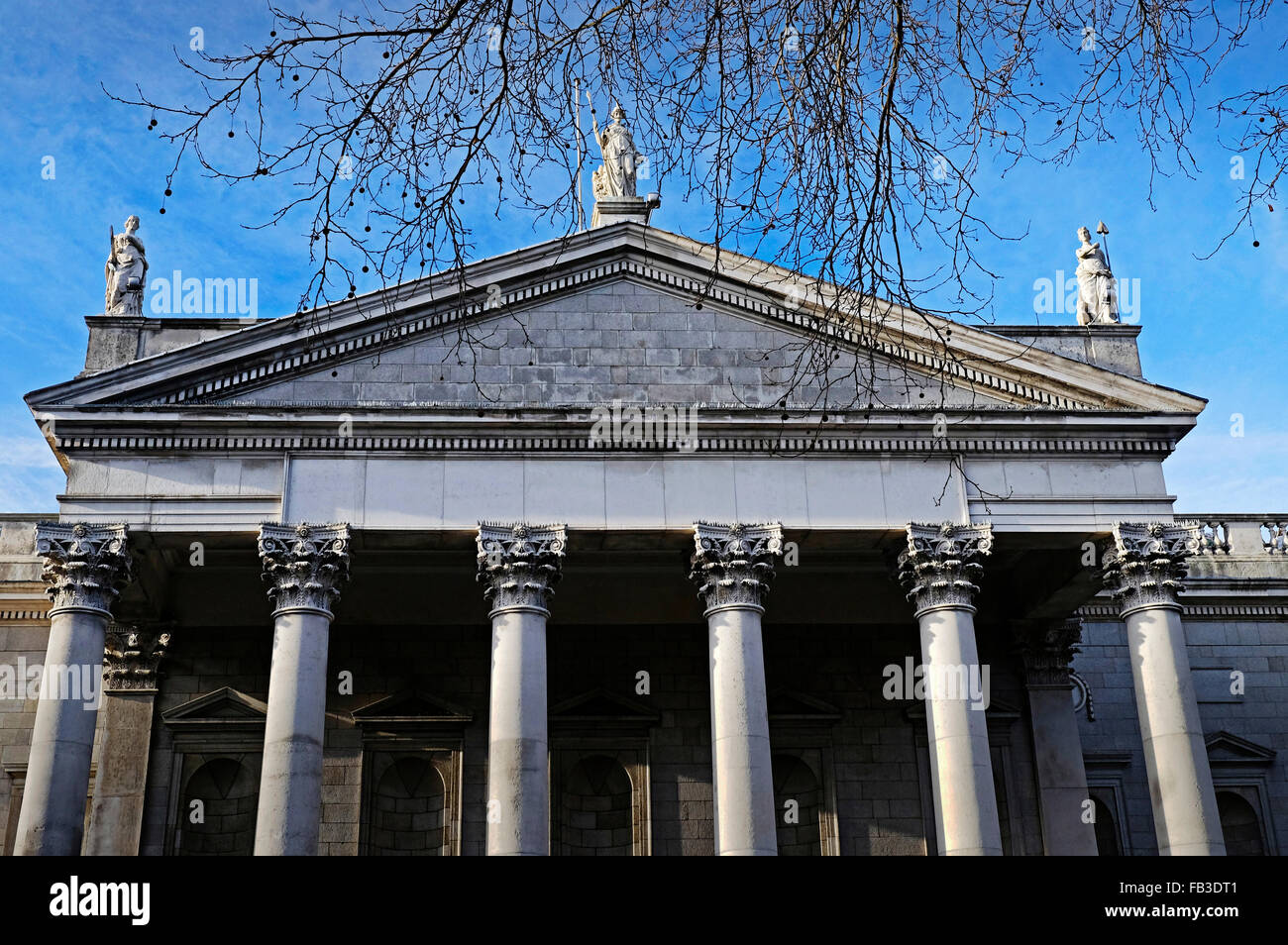 Portico view of the Bank of Ireland building in College Green Dublin ...