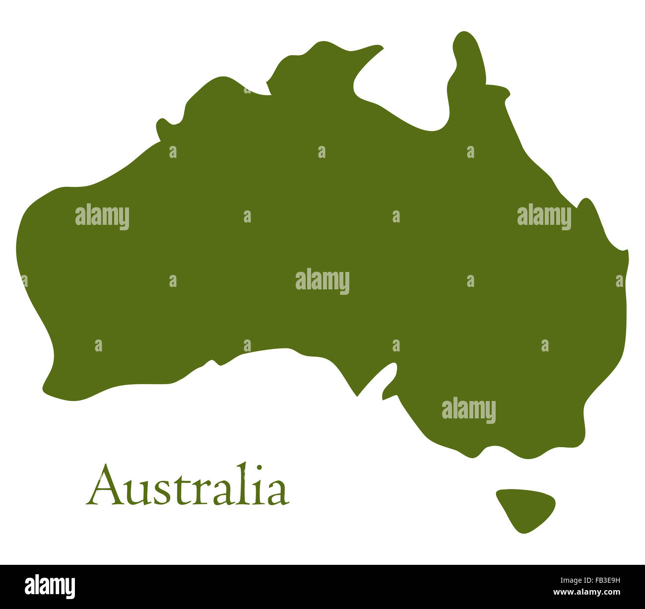 australia map on a white background Stock Photo - Alamy