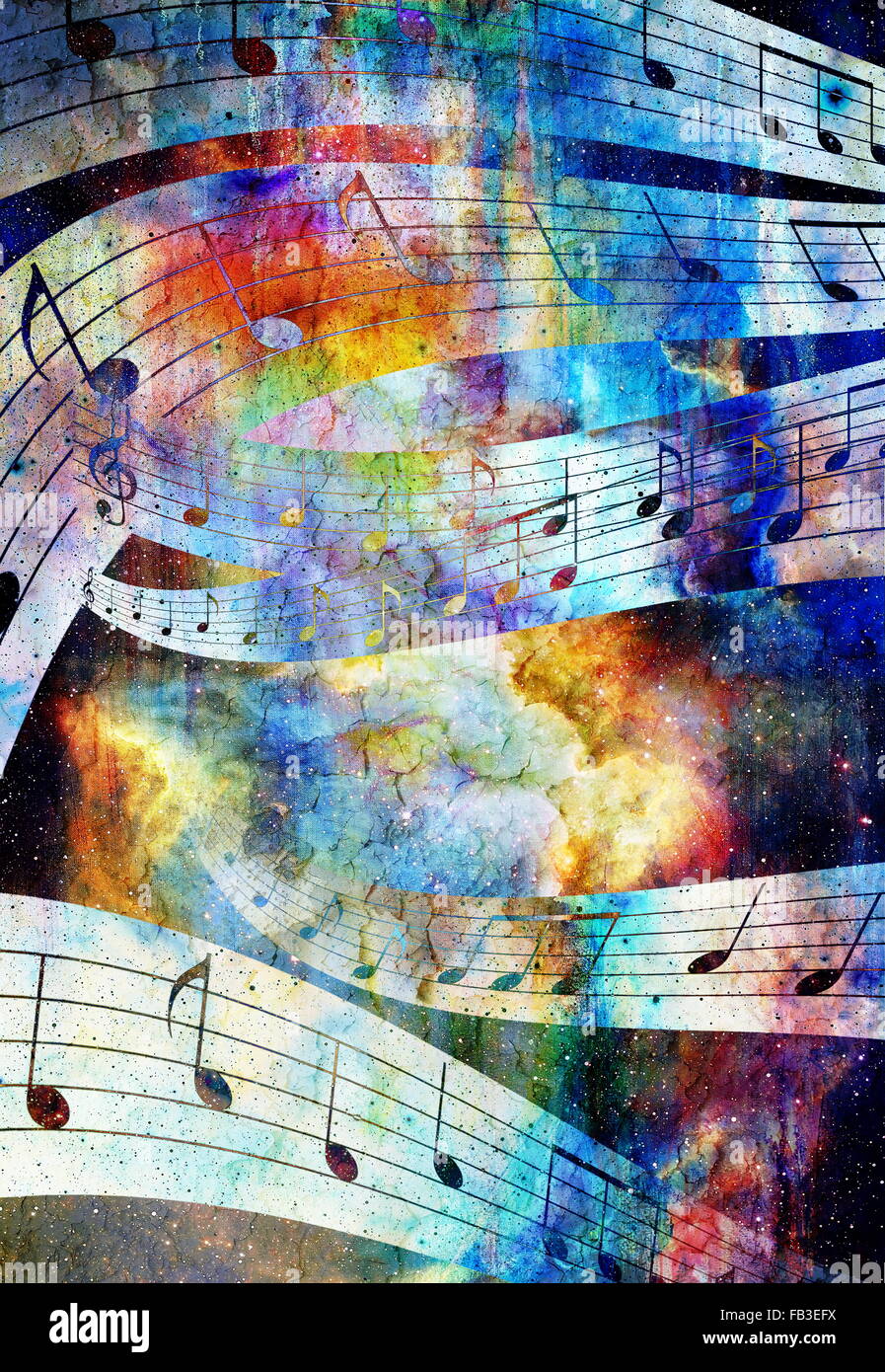 music note and abstrtact color background. spots background Stock Photo ...