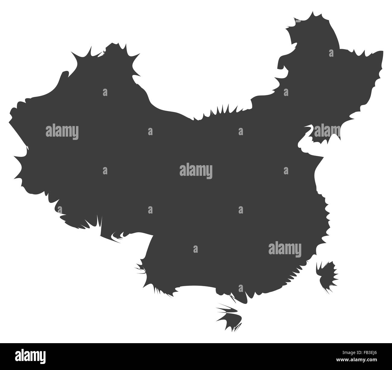 china map on a white background Stock Photo - Alamy